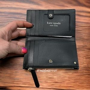 kate spade | Bags | Kate Spade Small Slim Bifold Wallet Black Brand New ...